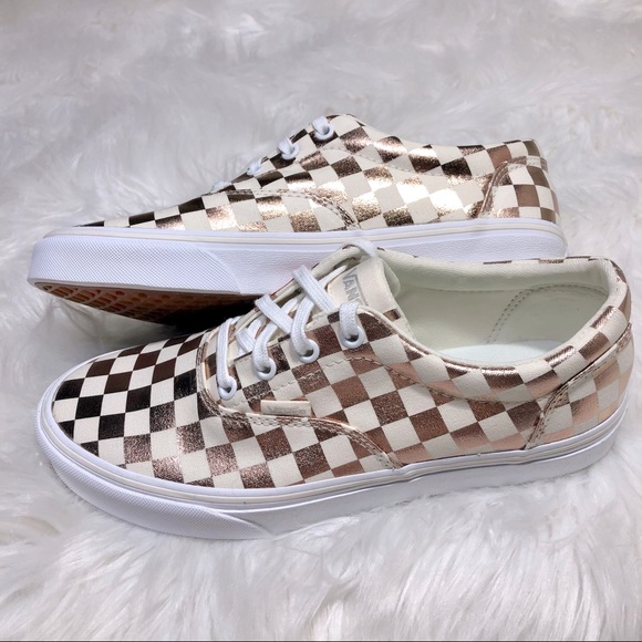 Vans | Shoes | Rare Nwt Rose Gold Vans Cream Checkerboard Authentic ...